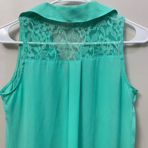 Express | Tops | Express Mint Green Sleeveless Portofino Lace Top ...
